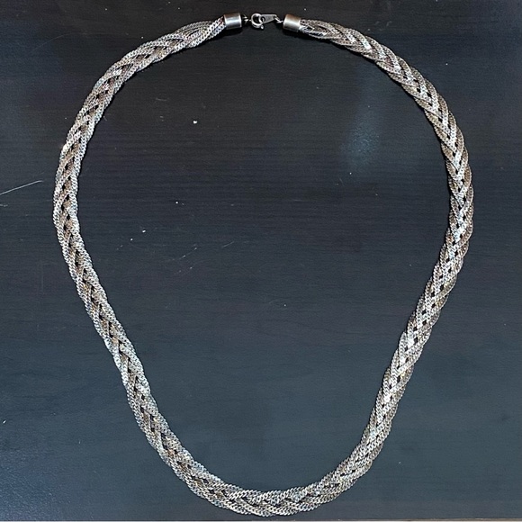 Vintage | Jewelry | Vintage Braided Snake Chain Dark Silvertone 24 ...
